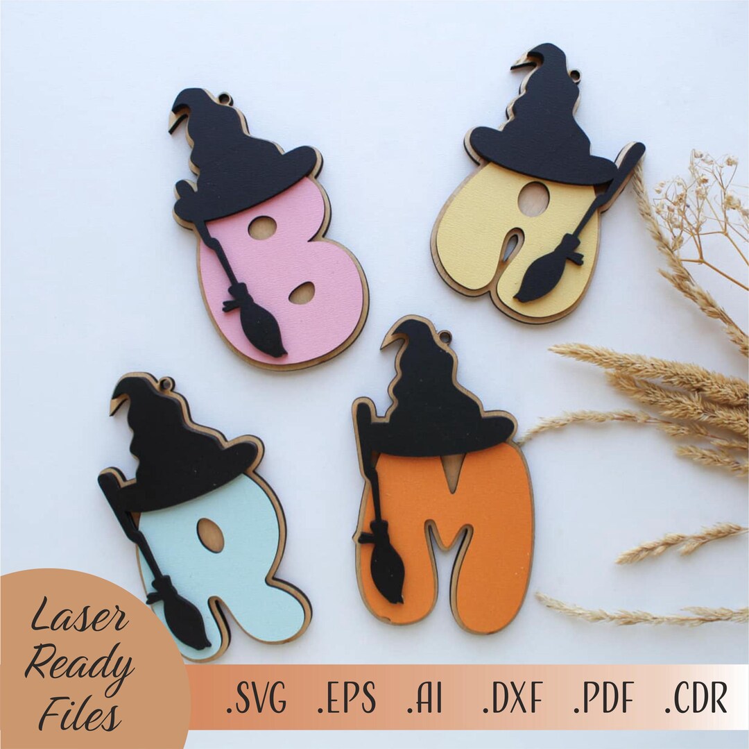 Halloween Letters Ornaments SVG Bundle, Halloween Decor Template, Tags ...
