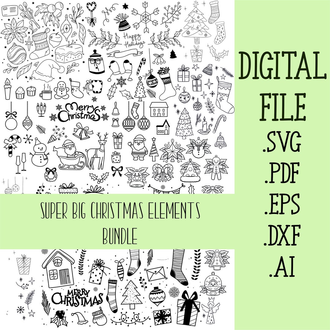 Big Christmas Elements SVG Bundle Winter SVG Christmas Trees Cut SVG ...