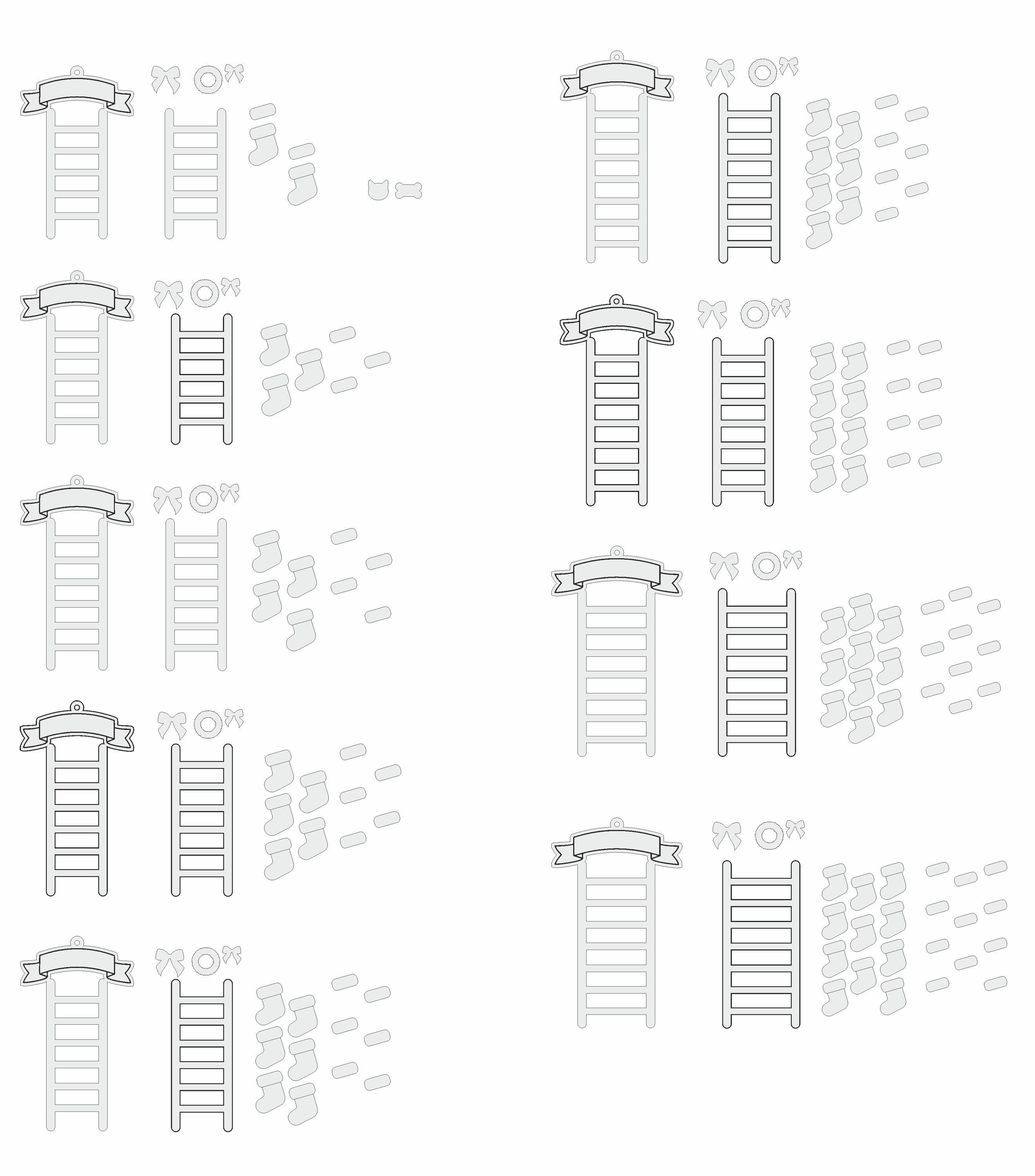 Christmas Family Names Ladder Ornament SVG, Personalized Stocking ...