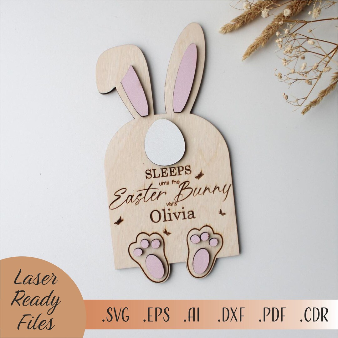 Sleeps Until the Easter Bunny Visits SVG File, Easter Countdown Bunny ...