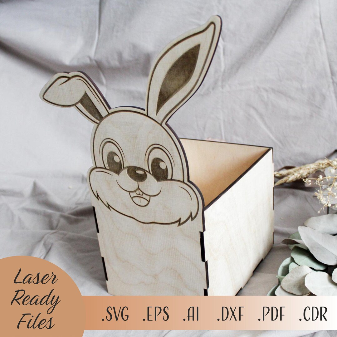 Easter Bunny Basket Set, Easter Gift Box, Wooden Box, Easter Box Svg ...