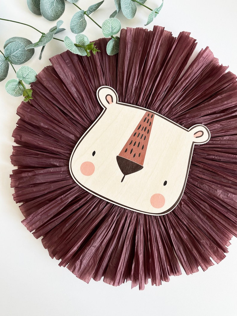 Lion Face Raffia Wall Hanging Safari Jungle Nursery Lion | Etsy