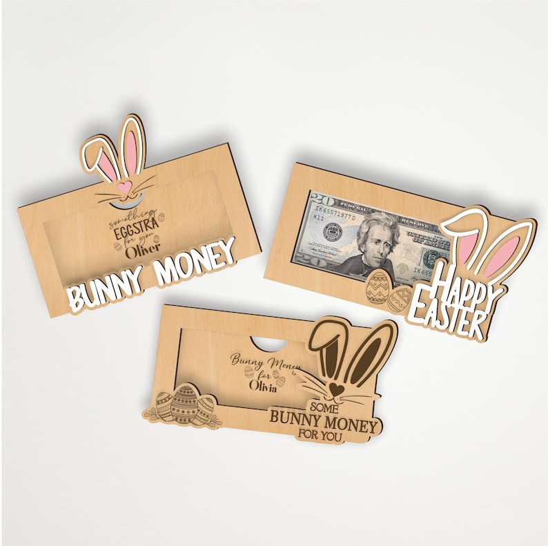 Easter Money Holder SVG, Laser File Easter Money Gift SVG, Bunny Money ...