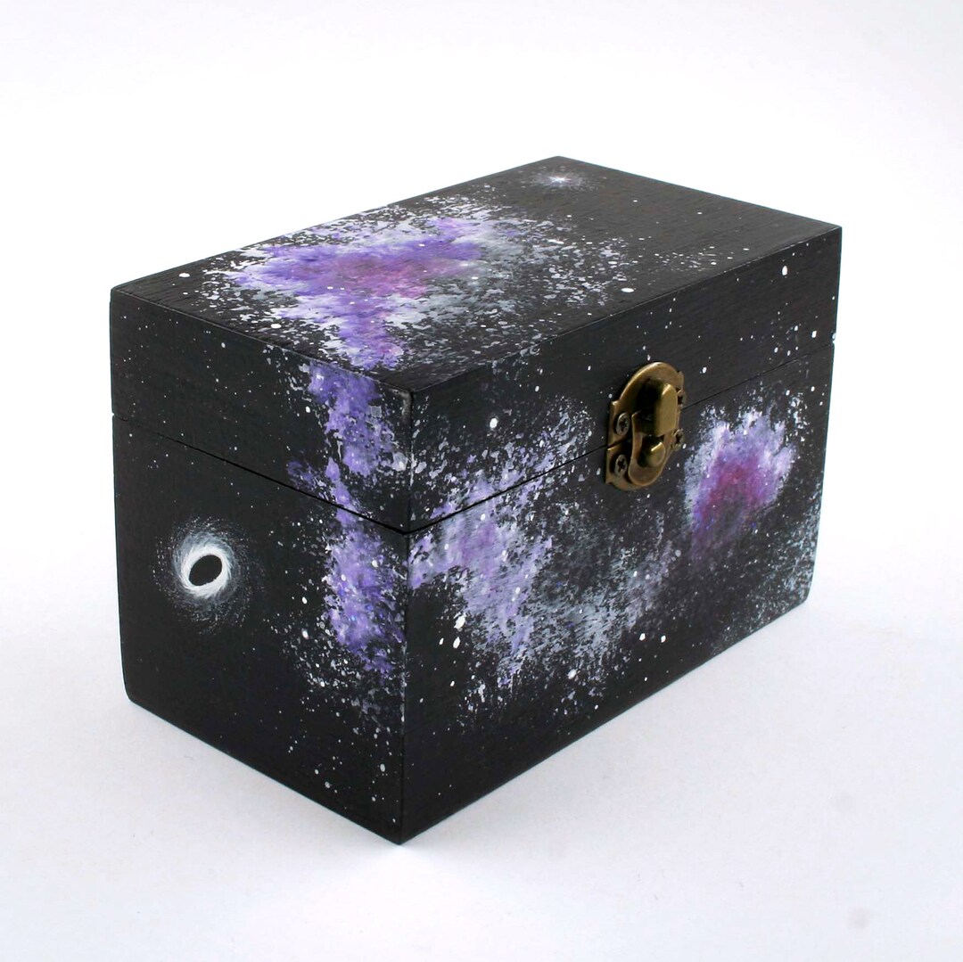 Wooden Galaxy Box Jewelry Box Black Hole and Stars - Etsy