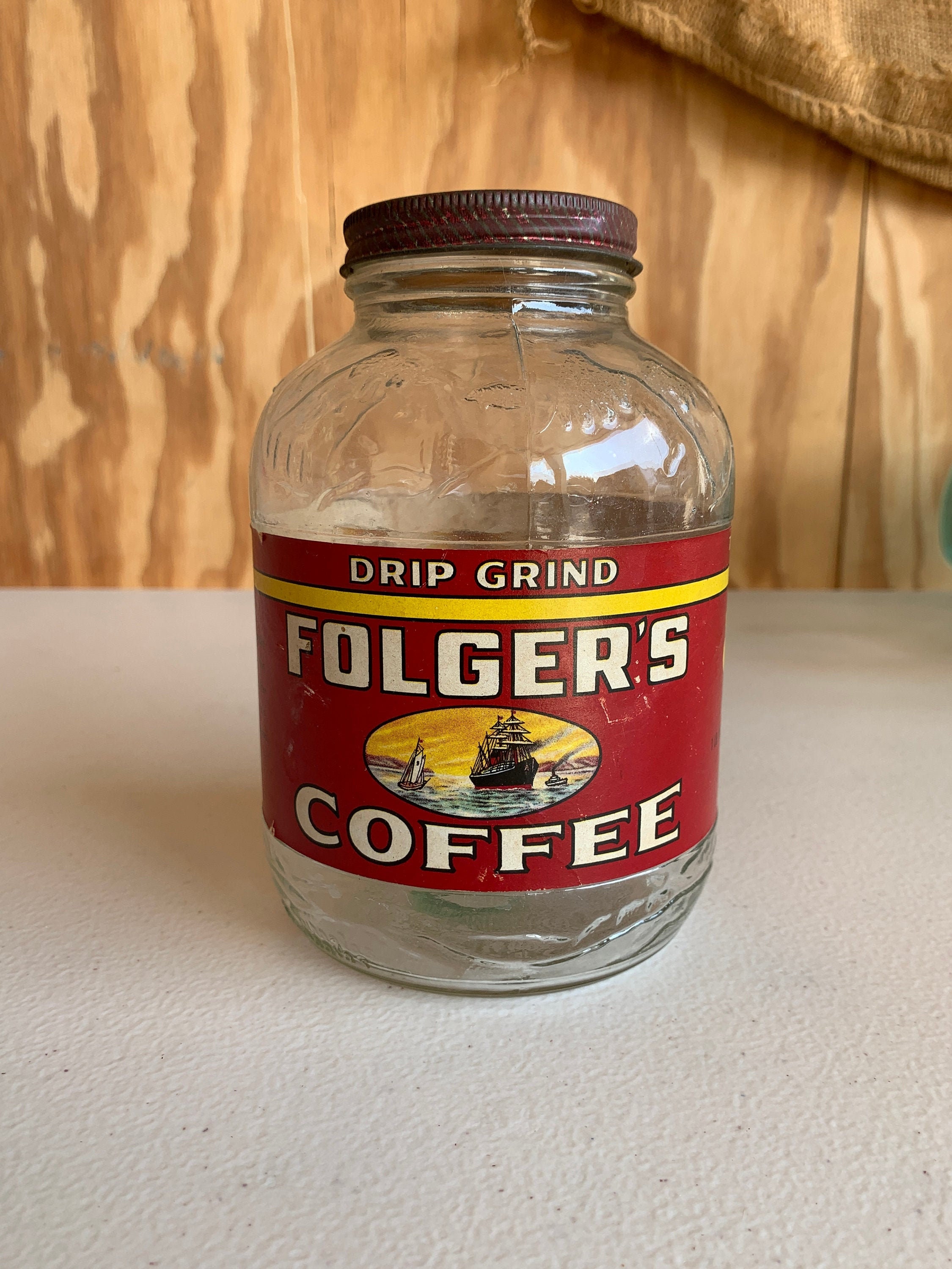 Collectibles Rare 1940s or 1950s Vintage Folgers Coffee JarDrip ...