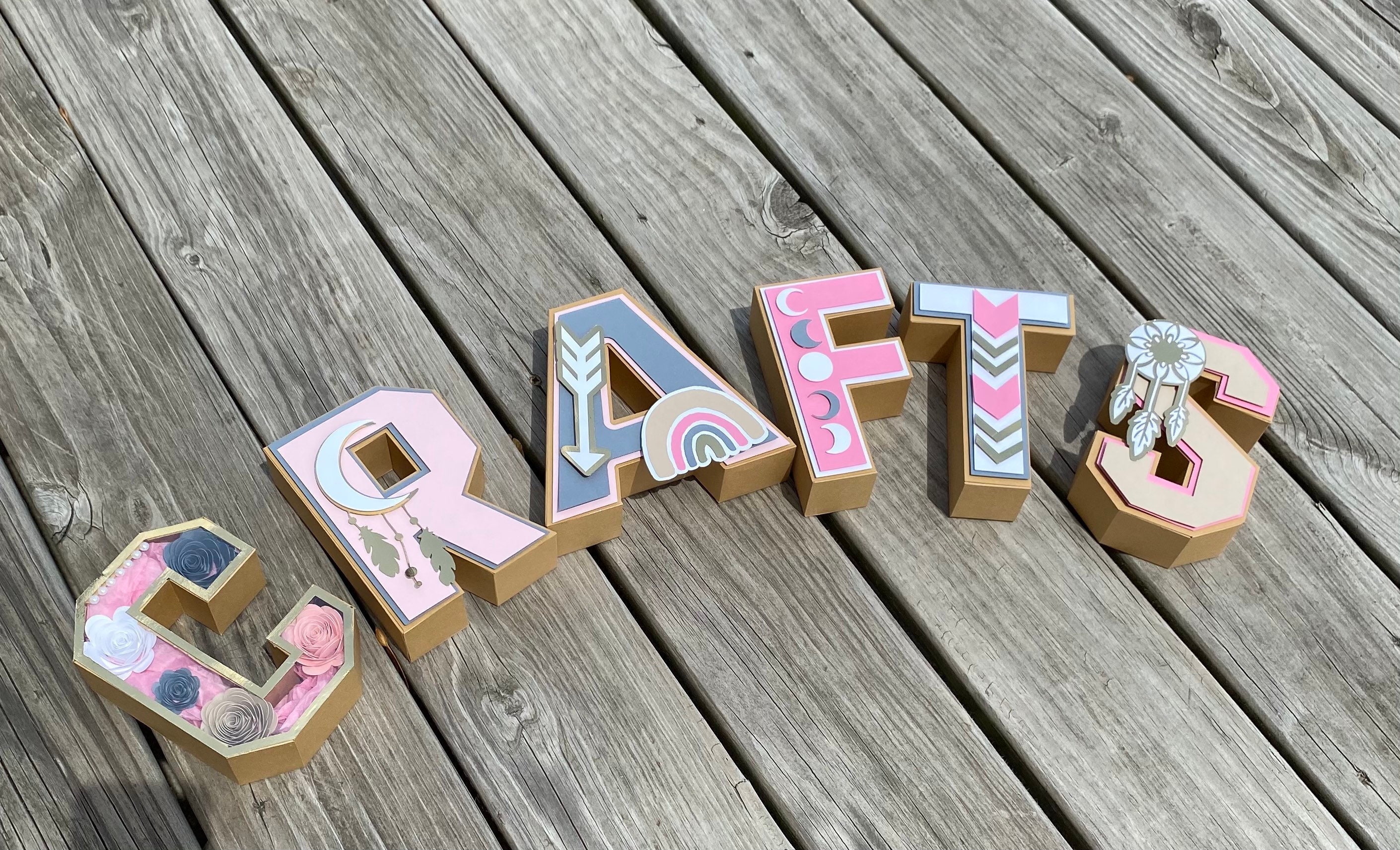 Letras Boho 3D/Números Boho 3D/ Decoración de fiesta Boho/ | Etsy