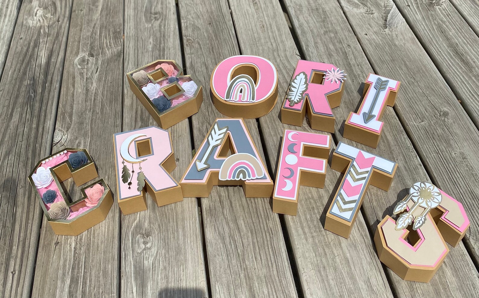 Letras Boho 3D/Números Boho 3D/ Decoración de fiesta Boho/ - Etsy España