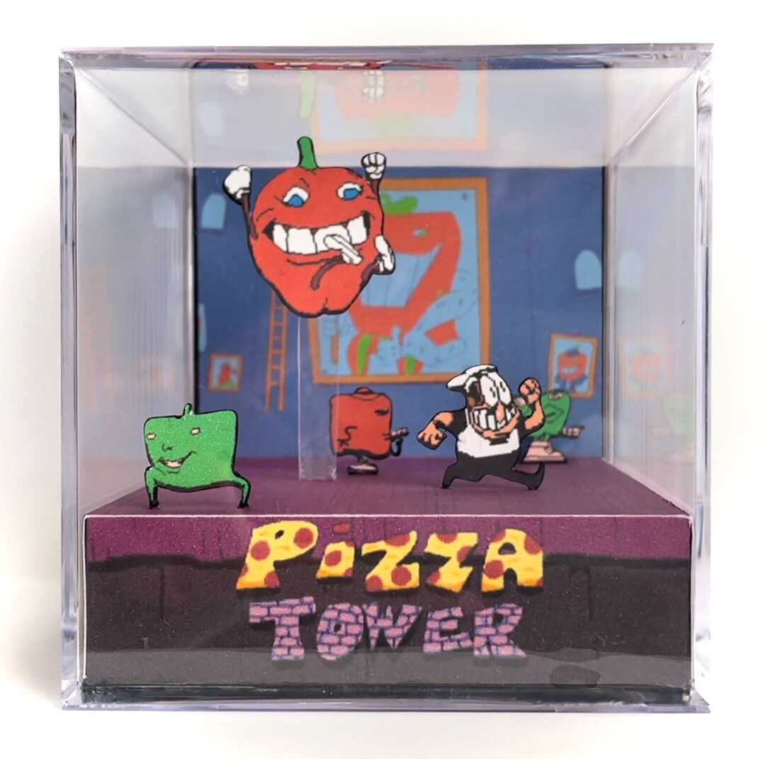 Pizza Tower Video Game 3D Diorama Vs. Pepperman - Etsy