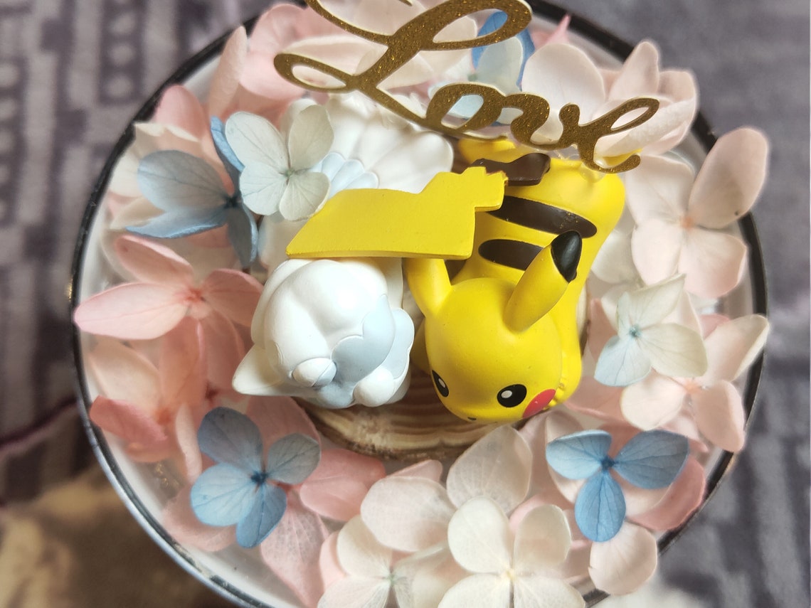 Pikachu Sleepy Vulpix alola Preserved Flower Pokeball - Etsy