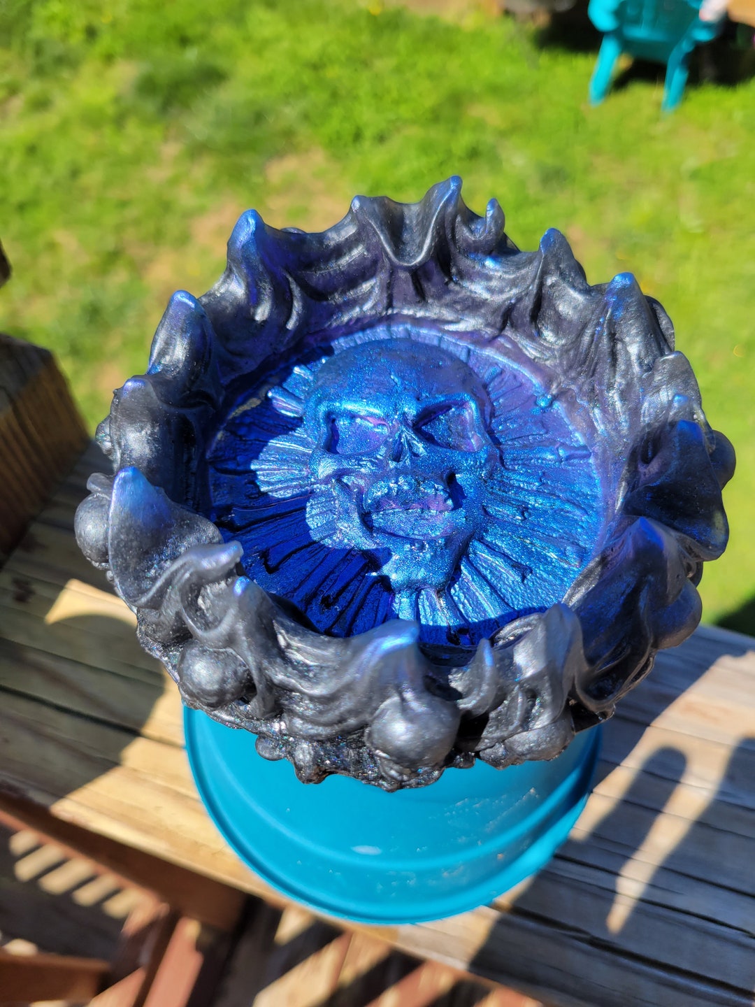 Skull and Flames Ashtray - Etsy