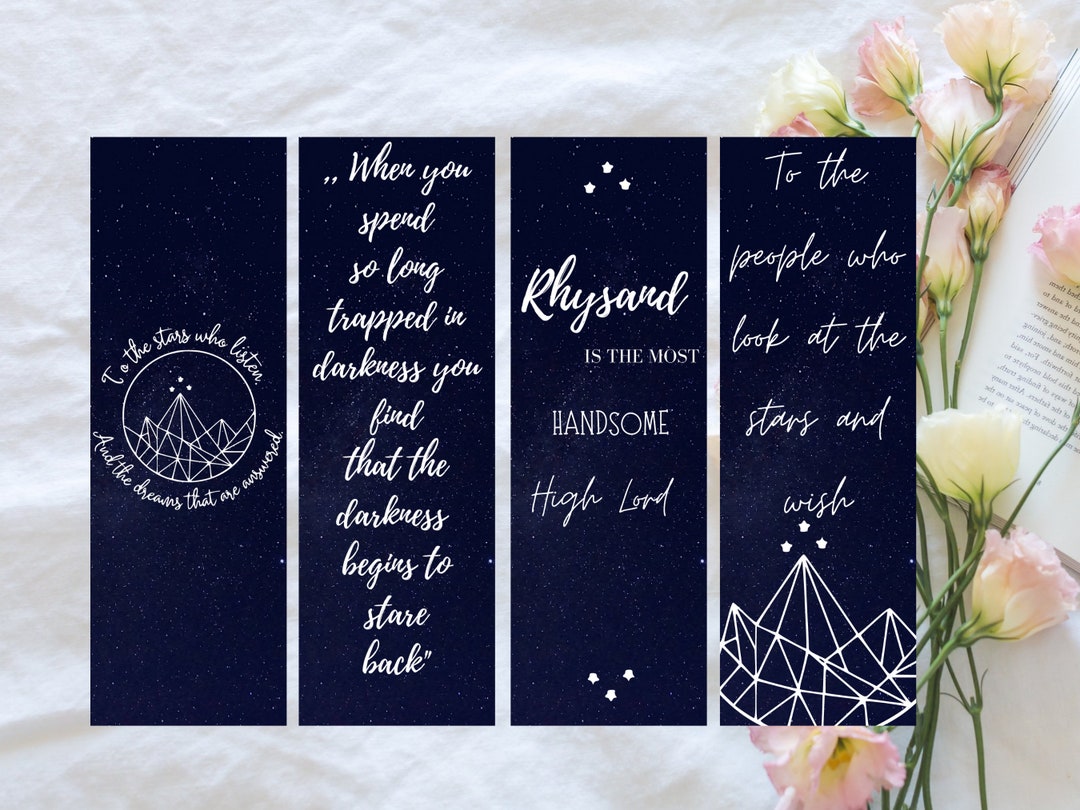 Acotar Bookmark Set, Feyre and Rhysand, Velaris, Night Court, Quote ...