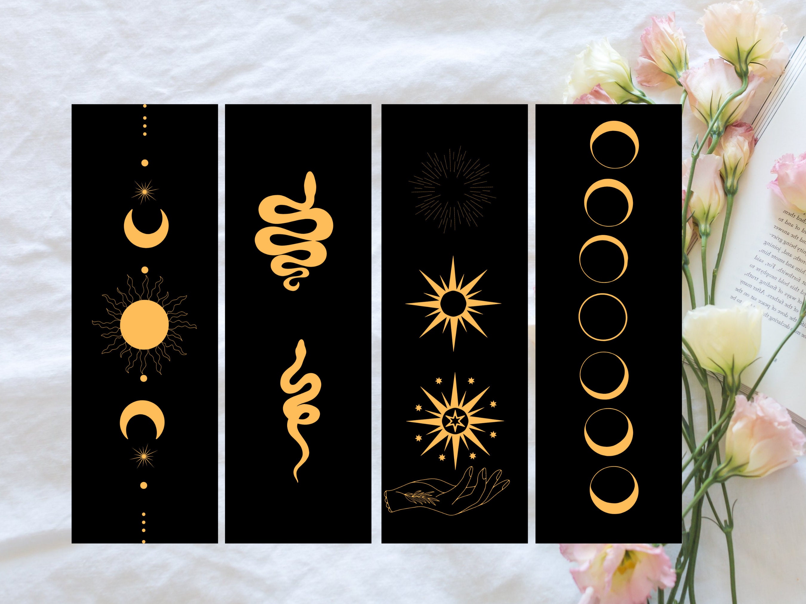 Moon Phases Lunar Bookmark Crescent Moon Witchy Gift Sun - Etsy