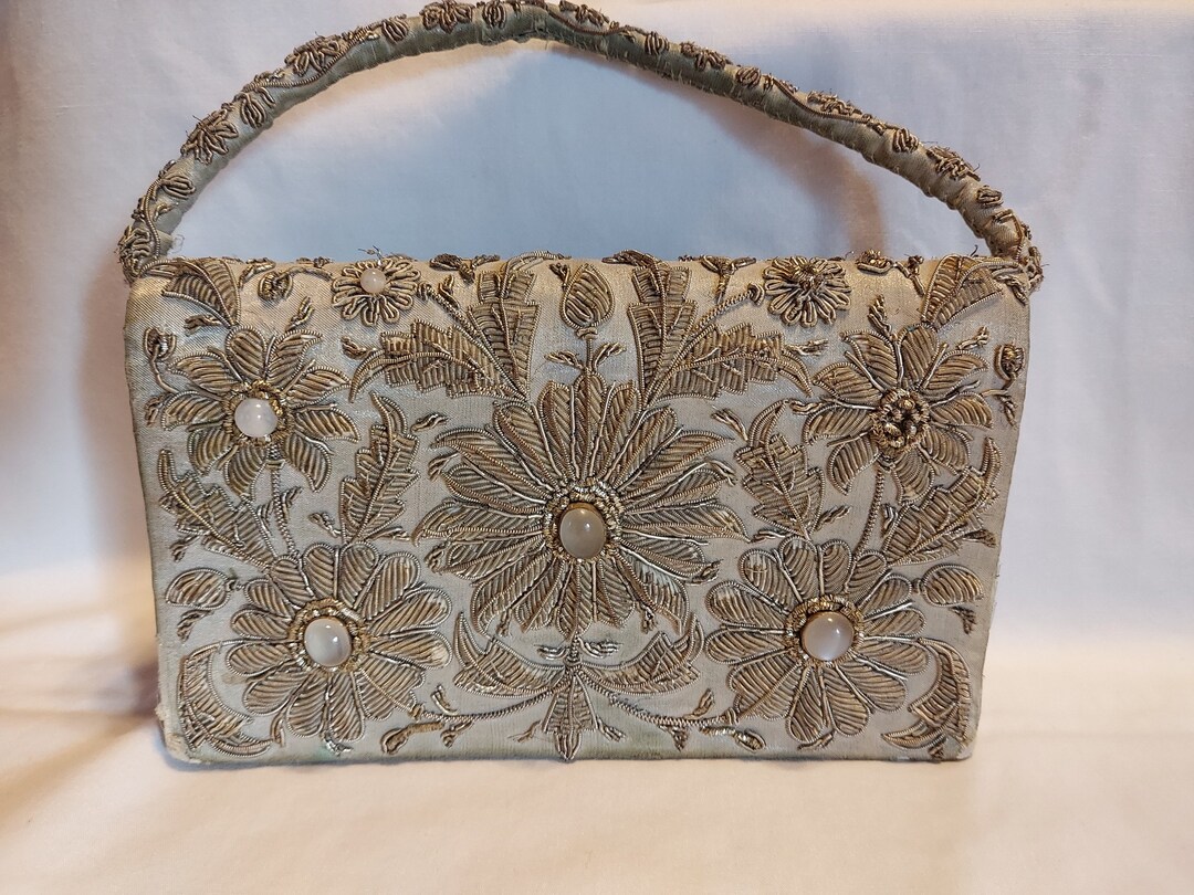 Vintage Purse Satin and Wire Art Evening Bag 1960s RARE - Etsy