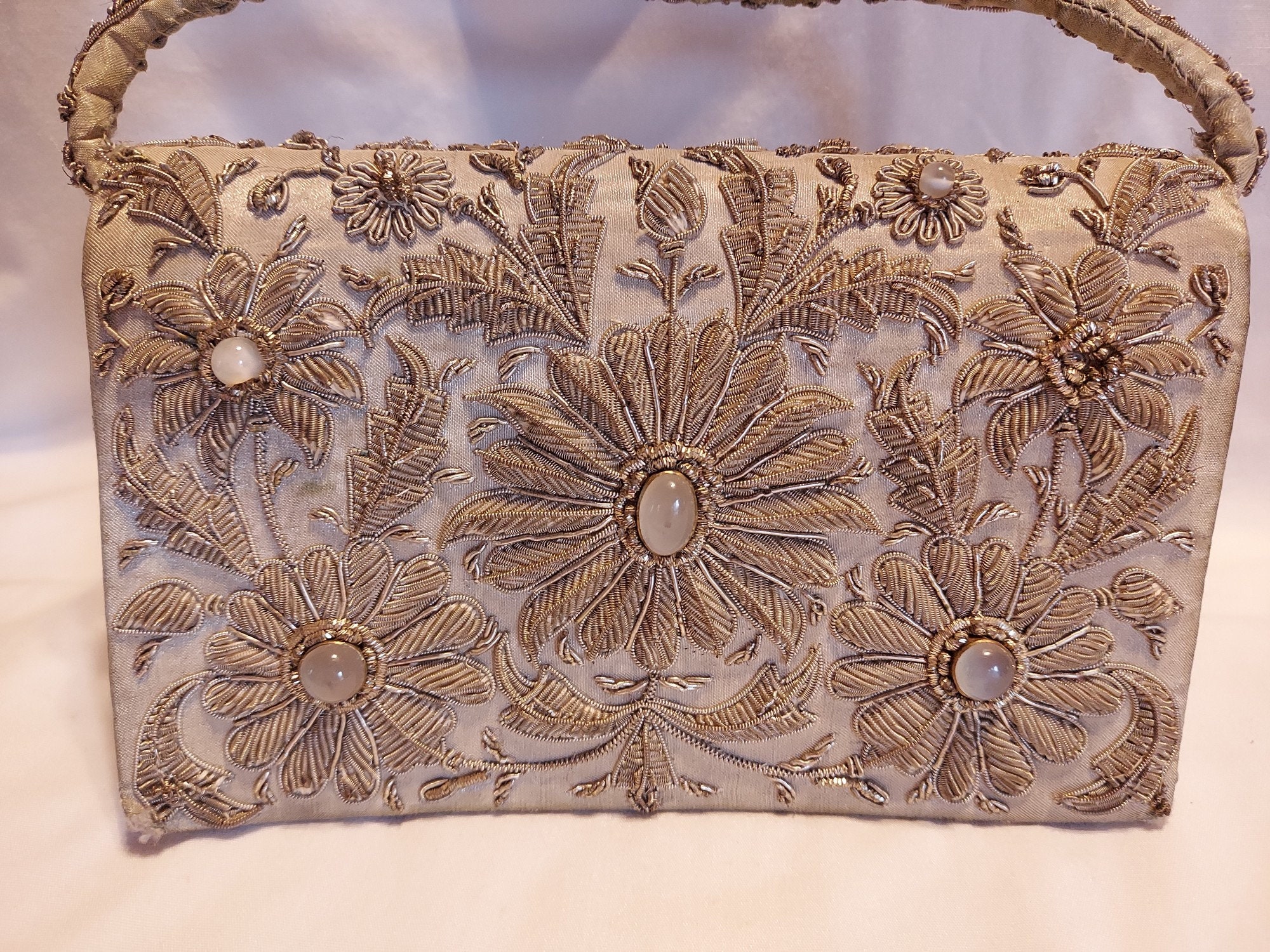 Vintage Purse Satin and Wire Art Evening Bag 1960s RARE - Etsy