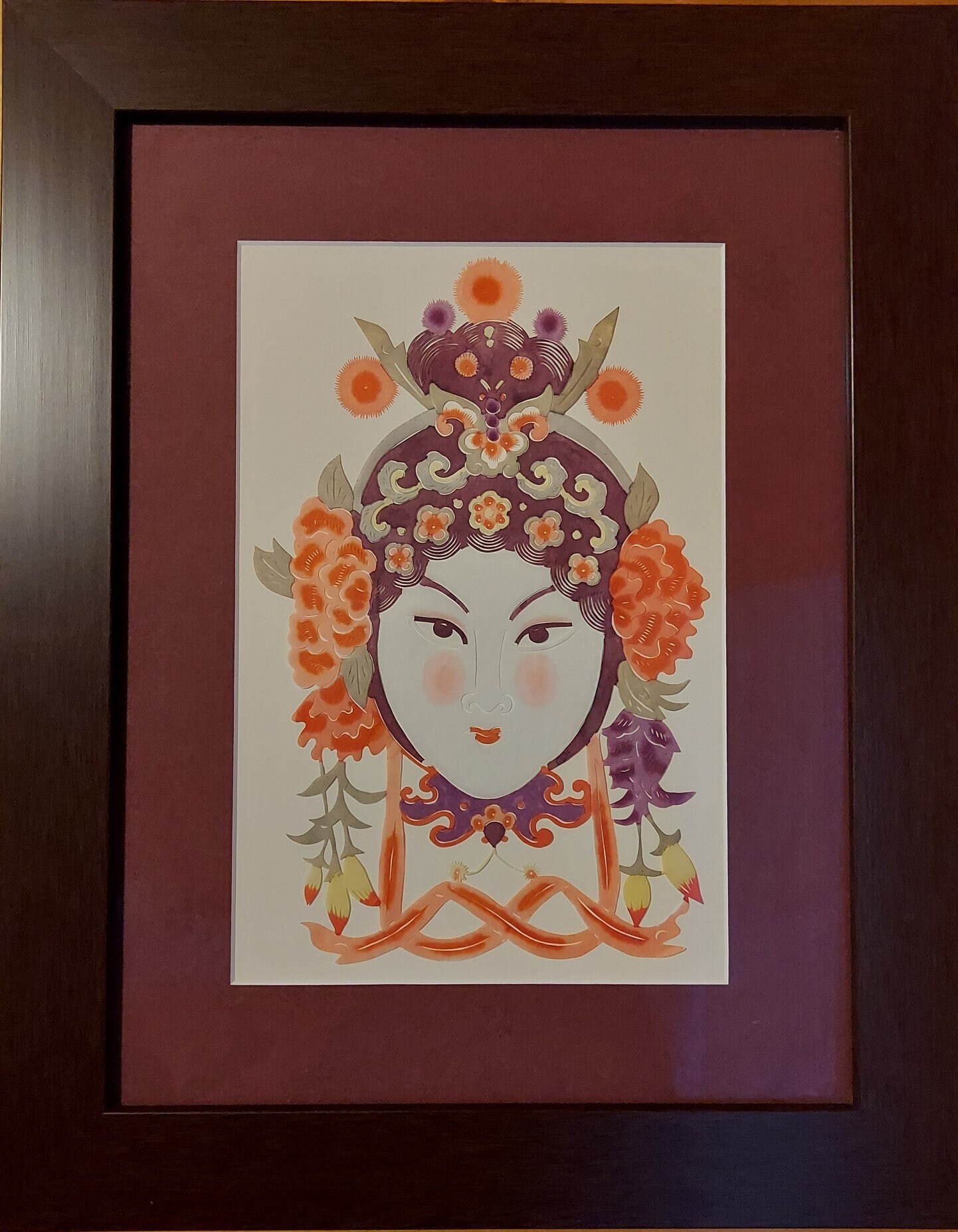 Paper Art Chinese Cut Paper Portrait Framed 1990s - Etsy
