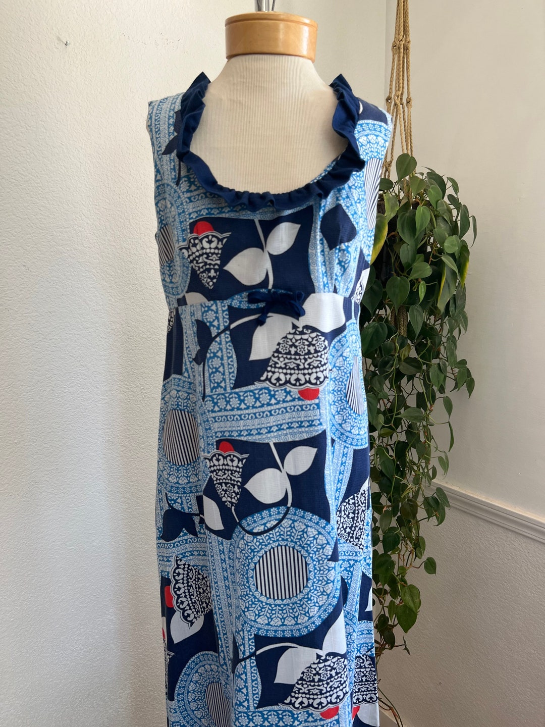 60s Vintage Baba Kea Honolulu Maxi Dress - Etsy