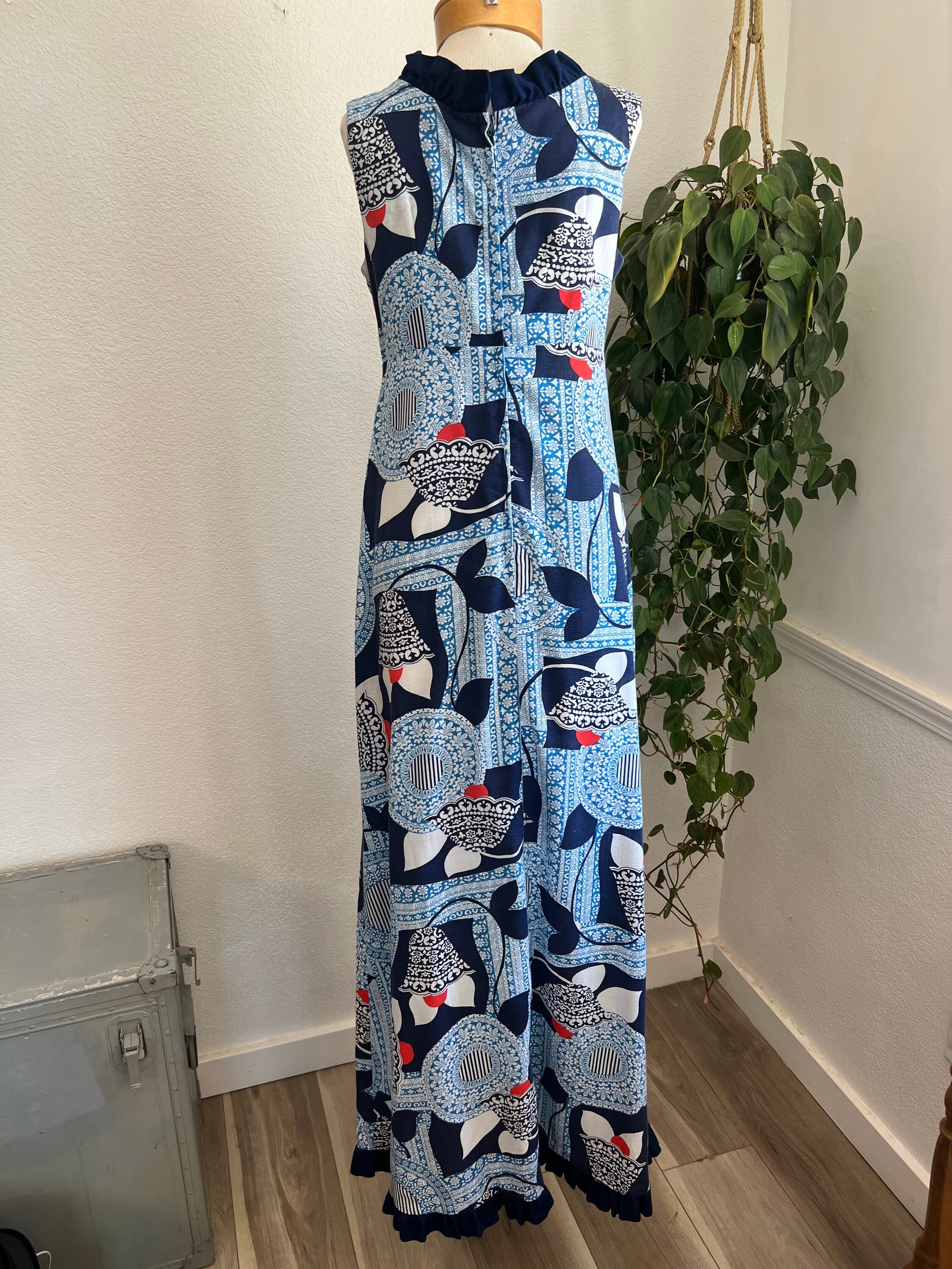 60s Vintage Baba Kea Honolulu Maxi Dress - Etsy