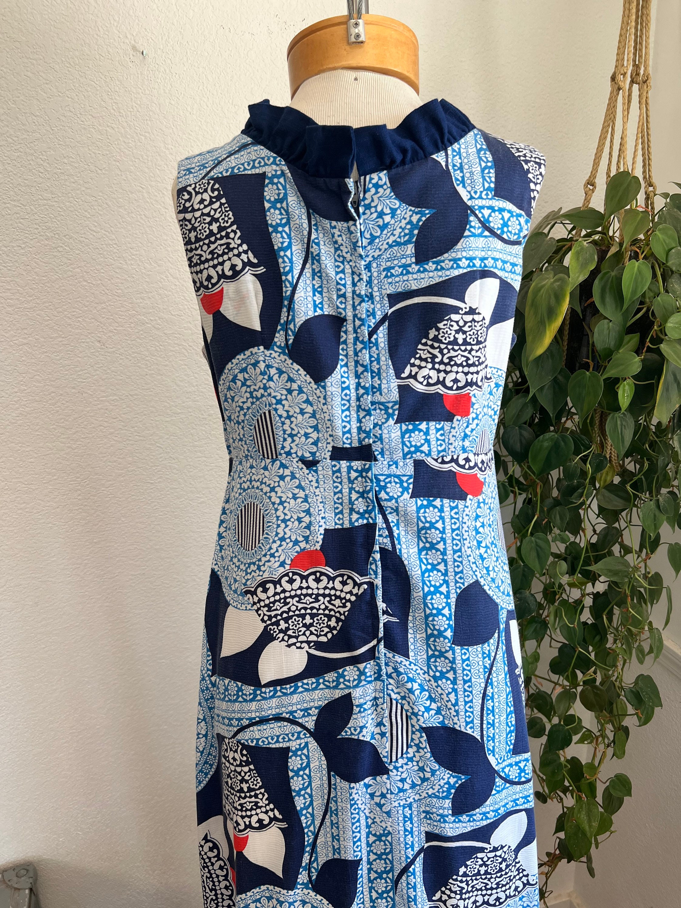 60s Vintage Baba Kea Honolulu Maxi Dress - Etsy