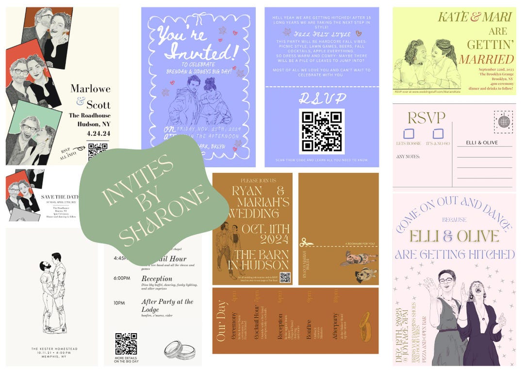 Unique Party Invitation Designs and More! Custom Drawn Portraits ...