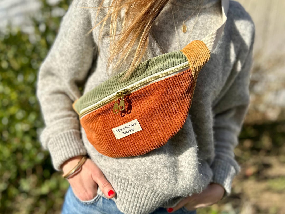 Tricolour Corduroy Fabric Fanny Pack - Etsy