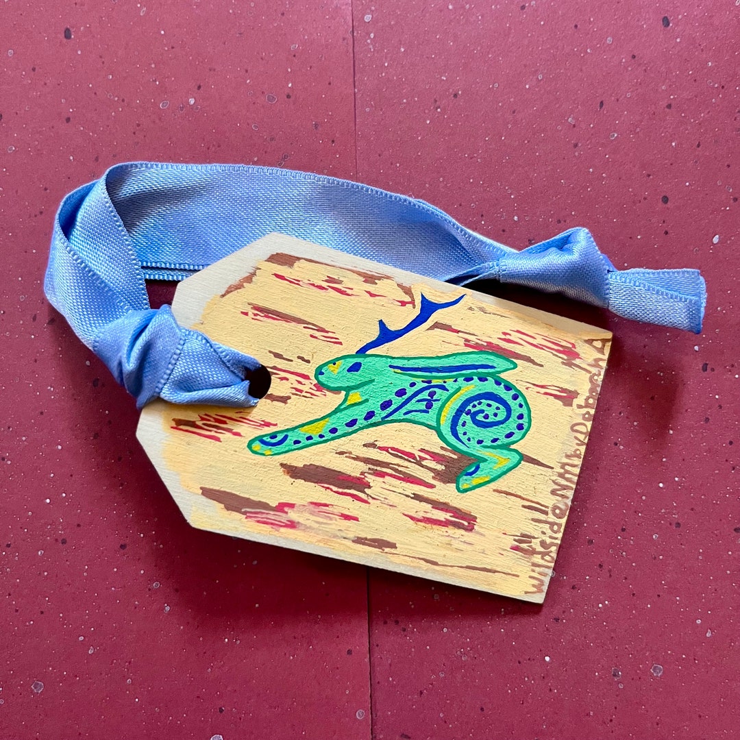 Jackalope Wooden Gift Tag (reusable) - Etsy