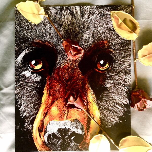 Realistic Bear Drawing - Etsy