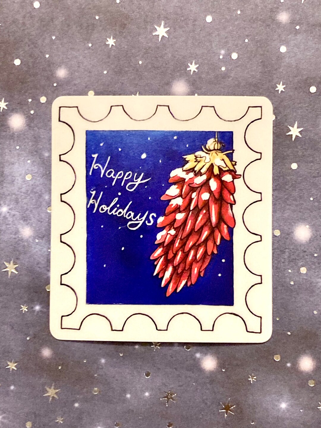 CLEARANCE Ristras Holiday Stamp Sticker | New Mexico Traditions | Red ...