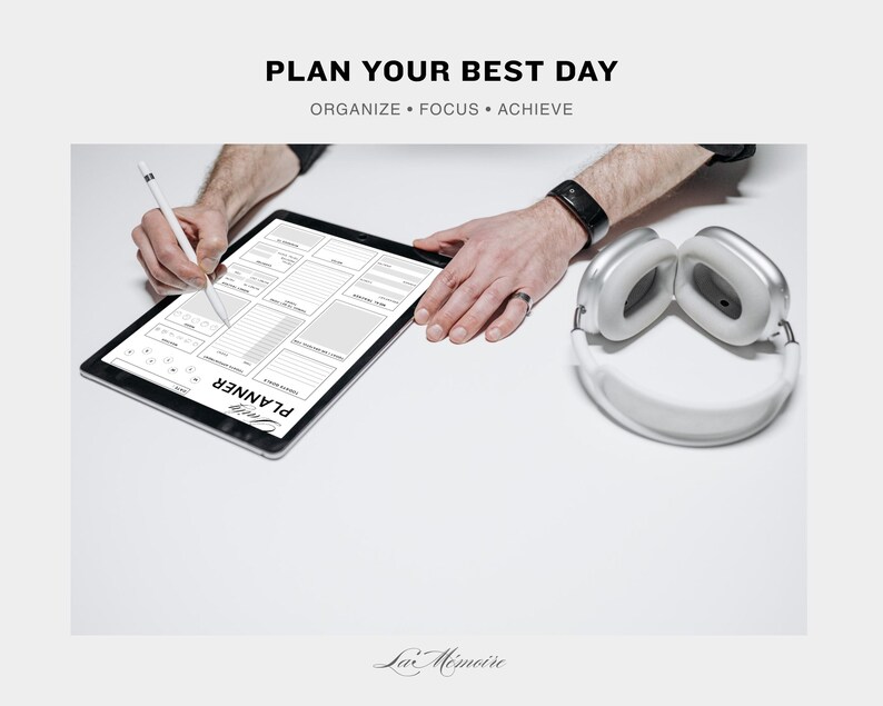 Simple Daily Planner Printable, Fillable PDF, A4 A5 Letter Half Size ...