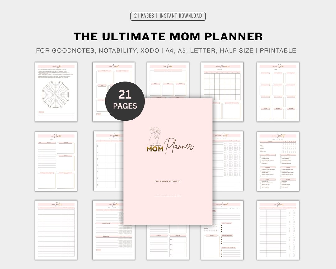 Digital Mom Planner, Mom Life Planner, Busy Mom, Digital Life Planner ...