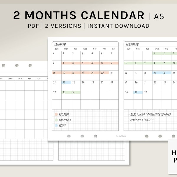 Printable Two Page Planner Template - Etsy