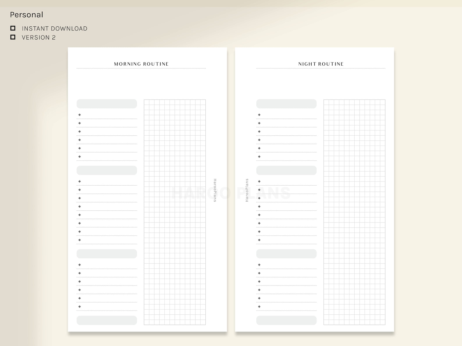 Daily Routine Personal Size Printable Planner Inserts - Etsy