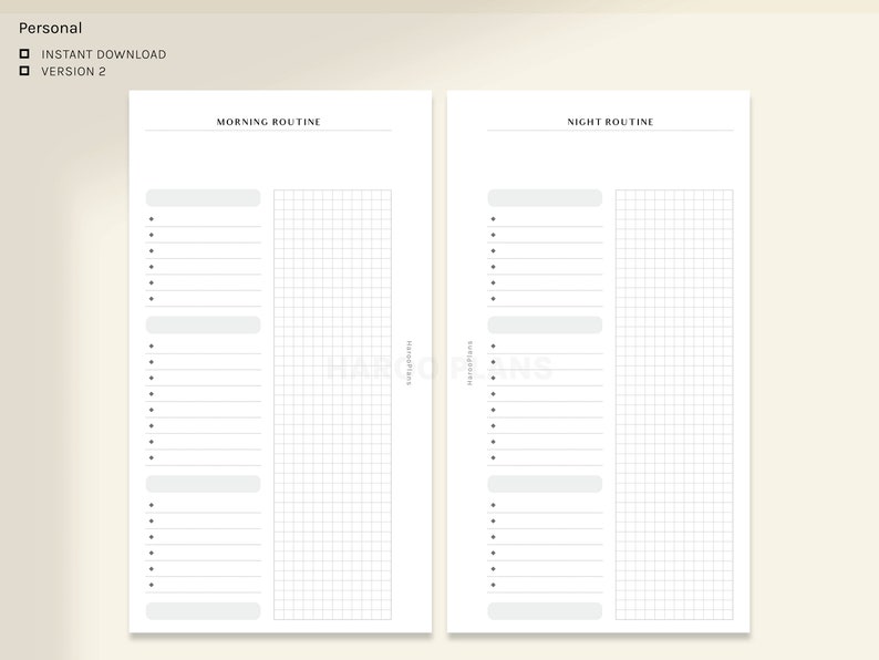 Daily Routine Personal Size Printable Planner Inserts - Etsy
