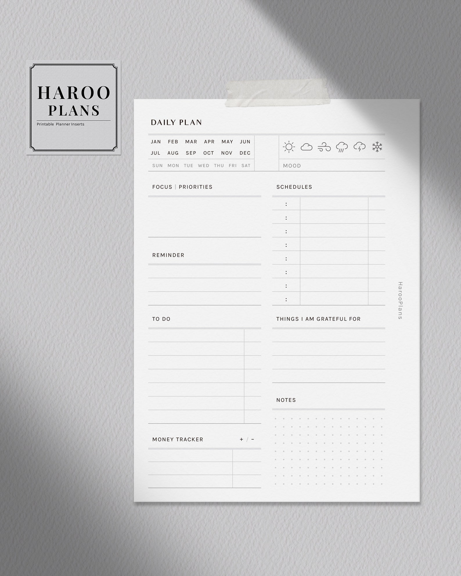Daily Planner | A6 Size Printable Inserts | Schedule Template | to Do ...