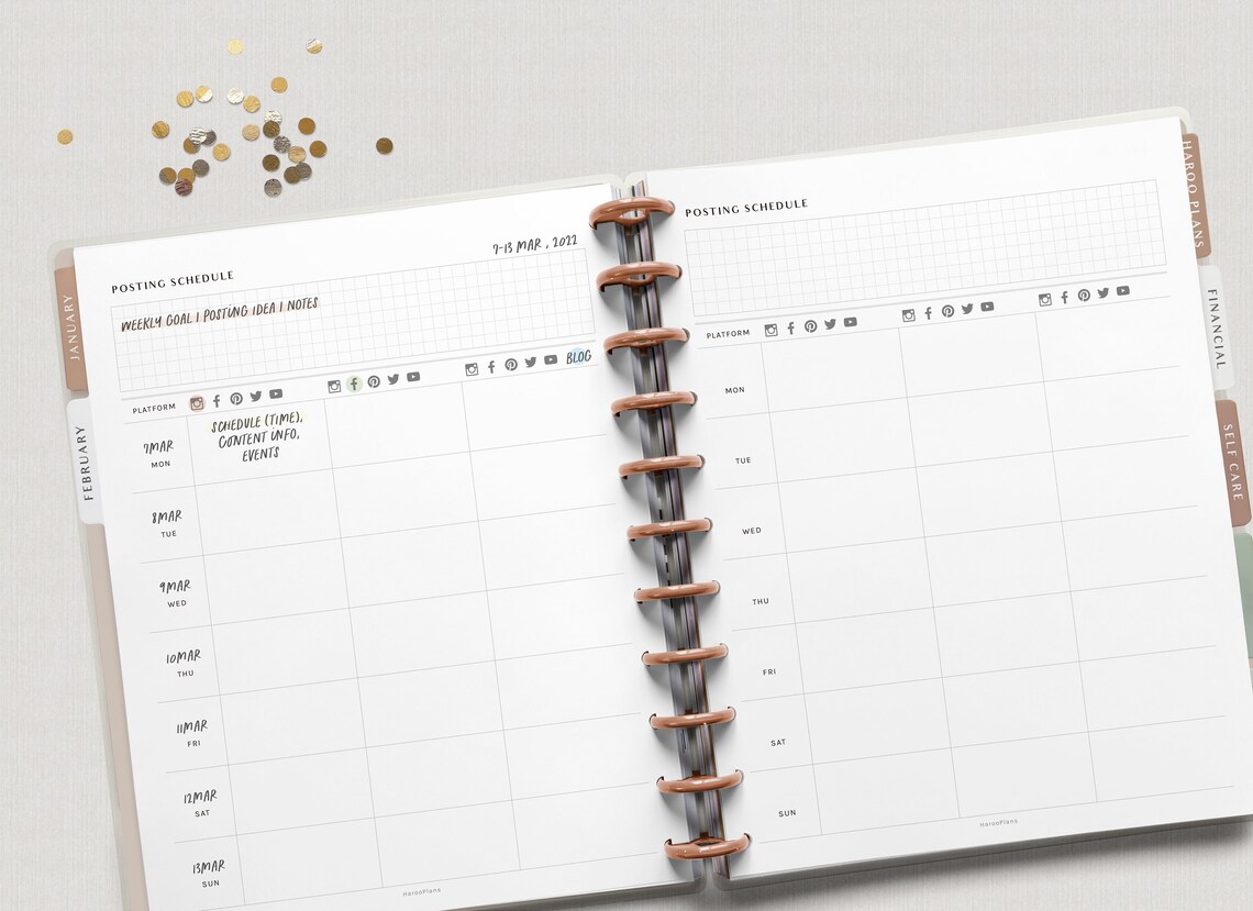 Posting Schedule A4 US Letter Printable Planner Inserts | Etsy