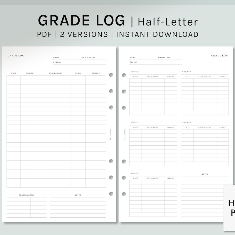 Printable Gradebook Template - Etsy