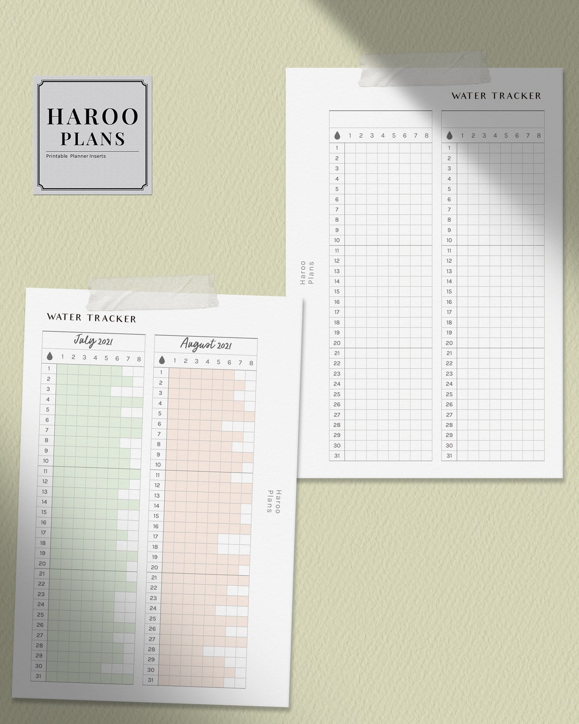 Water Tracker Pocket Printable Planner Inserts Water | Etsy