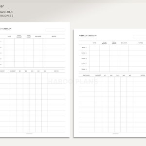 Weekly Budget Check-in | A4, US Letter Printable Planner Inserts ...