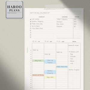 Week at a Glance A5 Ring Printable Planner Inserts Weekly | Etsy