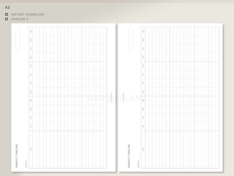Project Timeline Sheet A5 Printable Planner Inserts Work - Etsy