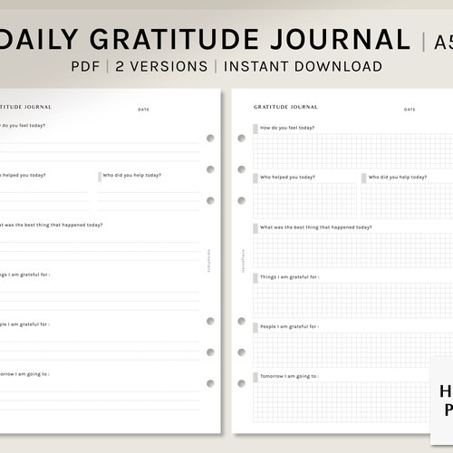 Daily Diary A5 Printable Planner Inserts Blank Notepad - Etsy