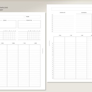 Week at a Glance A5 Ring Printable Planner Inserts Weekly | Etsy