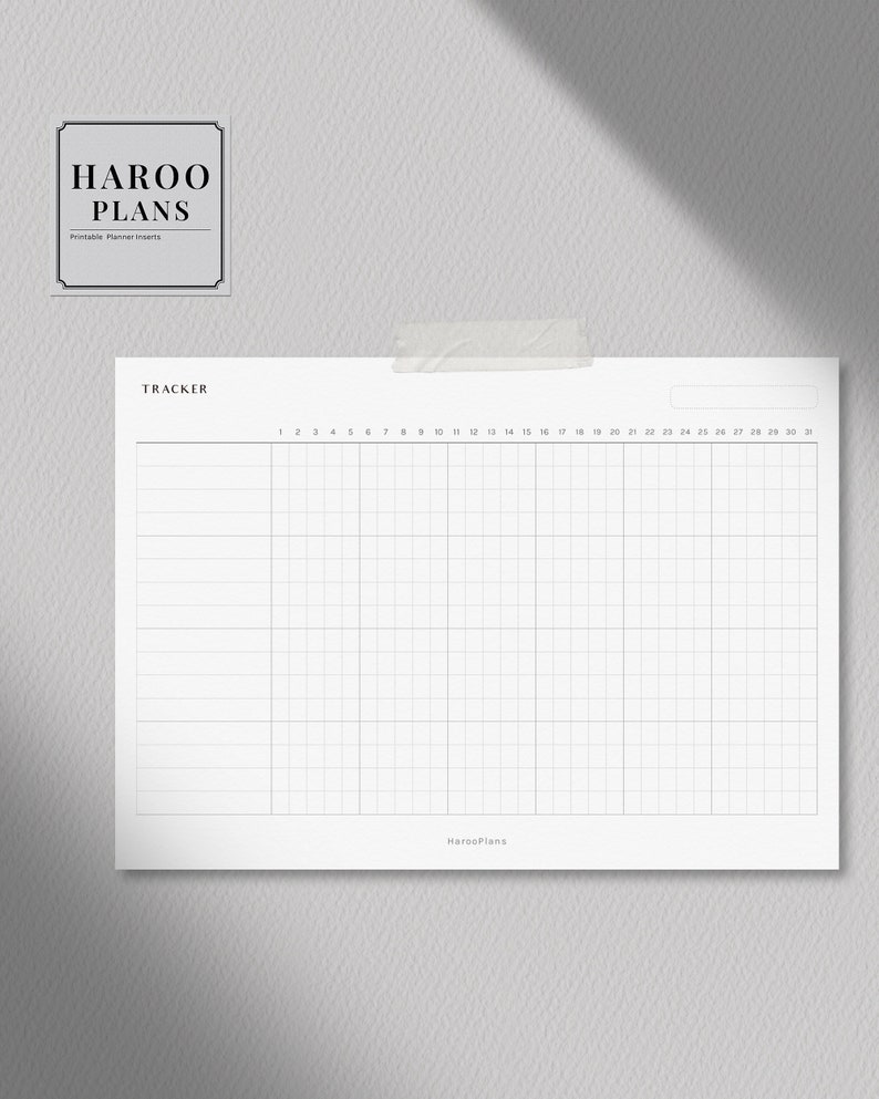 Monthly Tracker Personal Wide Printable Planner Inserts - Etsy