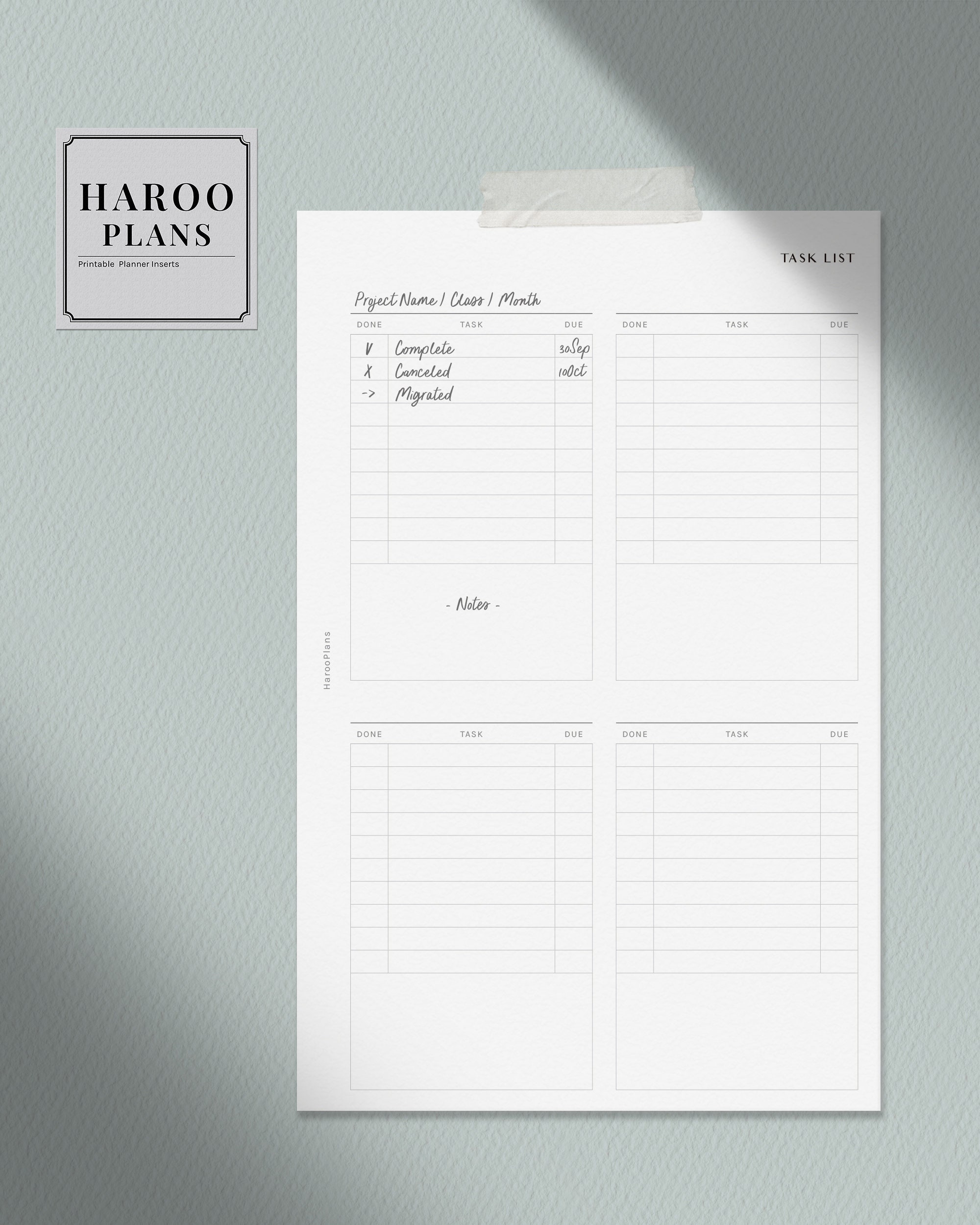 Task List | Half-letter Printable Planner Inserts | to Do List Template ...