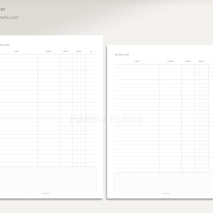 Wish List A4, US Letter Printable Planner Inserts Wishlist Template ...
