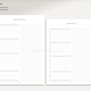 Daily Routine | A4, US Letter Printable Planner Inserts | Morning and ...