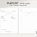 Playlist Sheets A4 US Letter Printable Music Tracker | Etsy