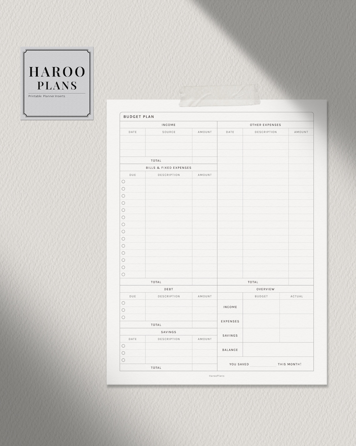 Budget Planner A4 US Letter Printable Planner Inserts | Etsy