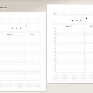 Playlist Sheets | A5 | Printable Music Tracker Inserts | Podcast List ...