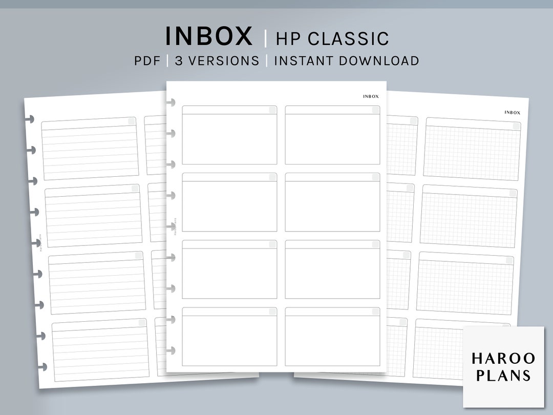 Inbox | HP Classic Printable Happy Planner Inserts | Blank Box to Do ...