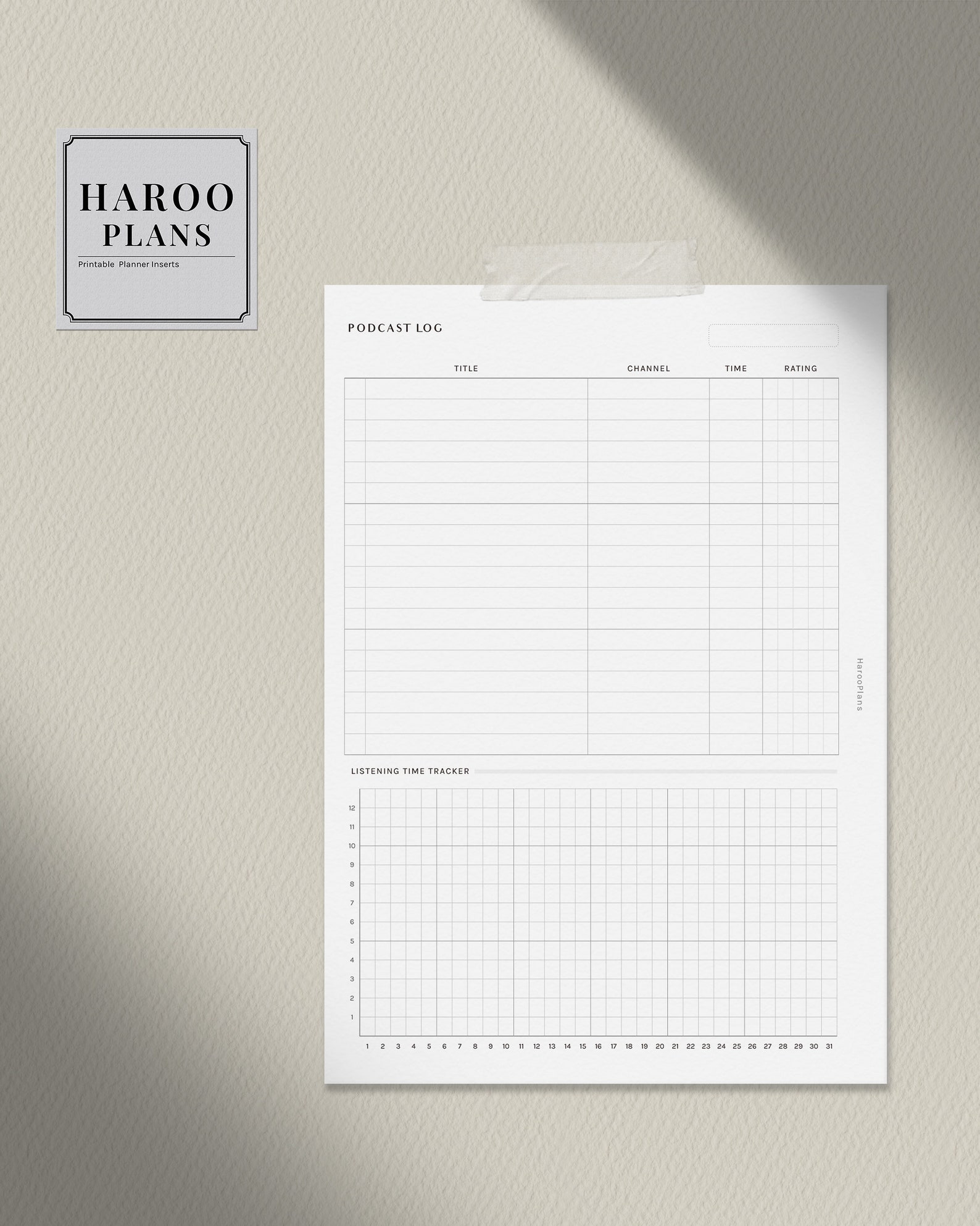 Audiobook and Podcast Log | A5 Printable Planner Inserts | Audible ...